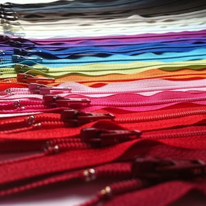 100 Mix and Match 18 Inch YKK Closed Bottom Zippers Parrot- Choose From ...