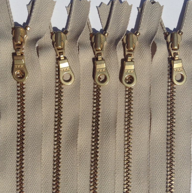 YKK Brass Gold Metal Donut Pull Zippers 5 Pieces 010 | Etsy Australia