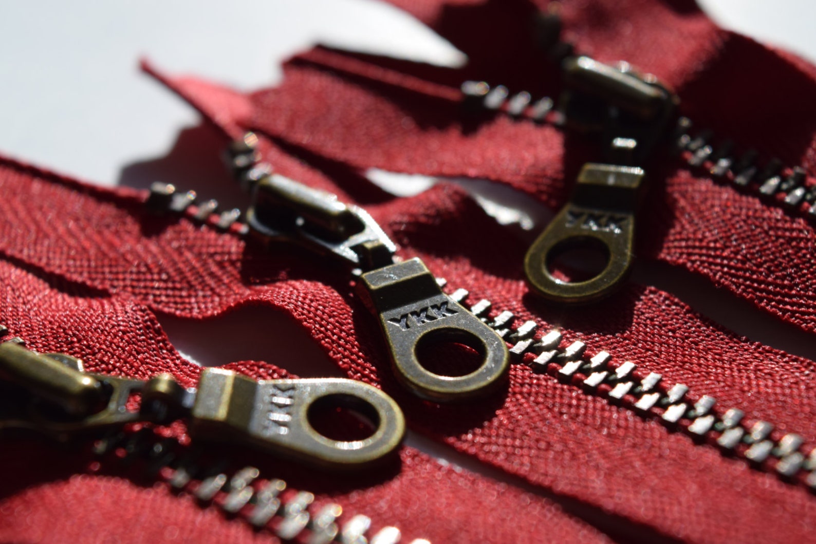 Metal Teeth Zippers YKK Antique Brass Donut Pull Number 4.5s - Etsy