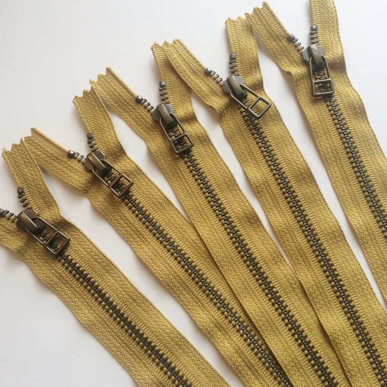 YKK Metal Zippers antique Brass Finish DHR Wire Style Pull - Etsy