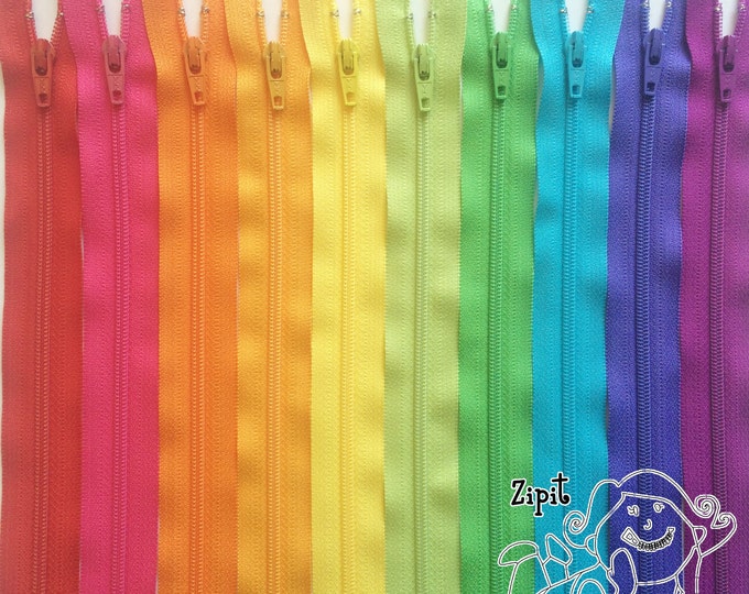 Ykk Zippers PASTEL Sampler Pack 12pcs Light Pretty Colors Available in ...