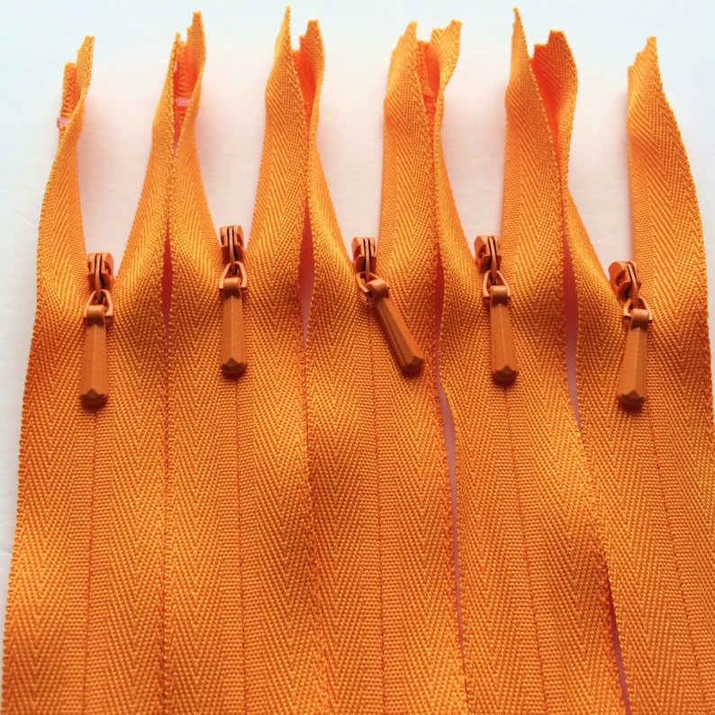 INVISIBLE Zippers YKK Color 006 Orange 5 Pieces Available | Etsy