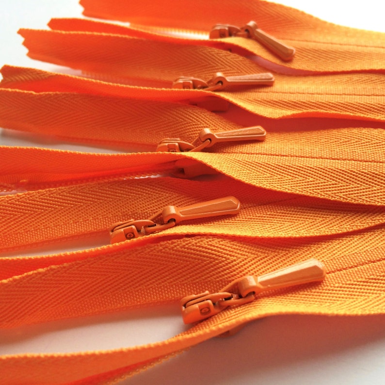 INVISIBLE Zippers YKK Color 006 Orange 5 Pieces Available | Etsy
