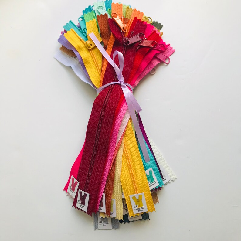 YKK Zippers- 37 Piece LABELED Sampler Set- One of Each Color of Our 4.5 ...
