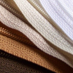 YKK Zipper Bundle NATURALS Brown Tan Beige Vanilla White -10 Zippers ...