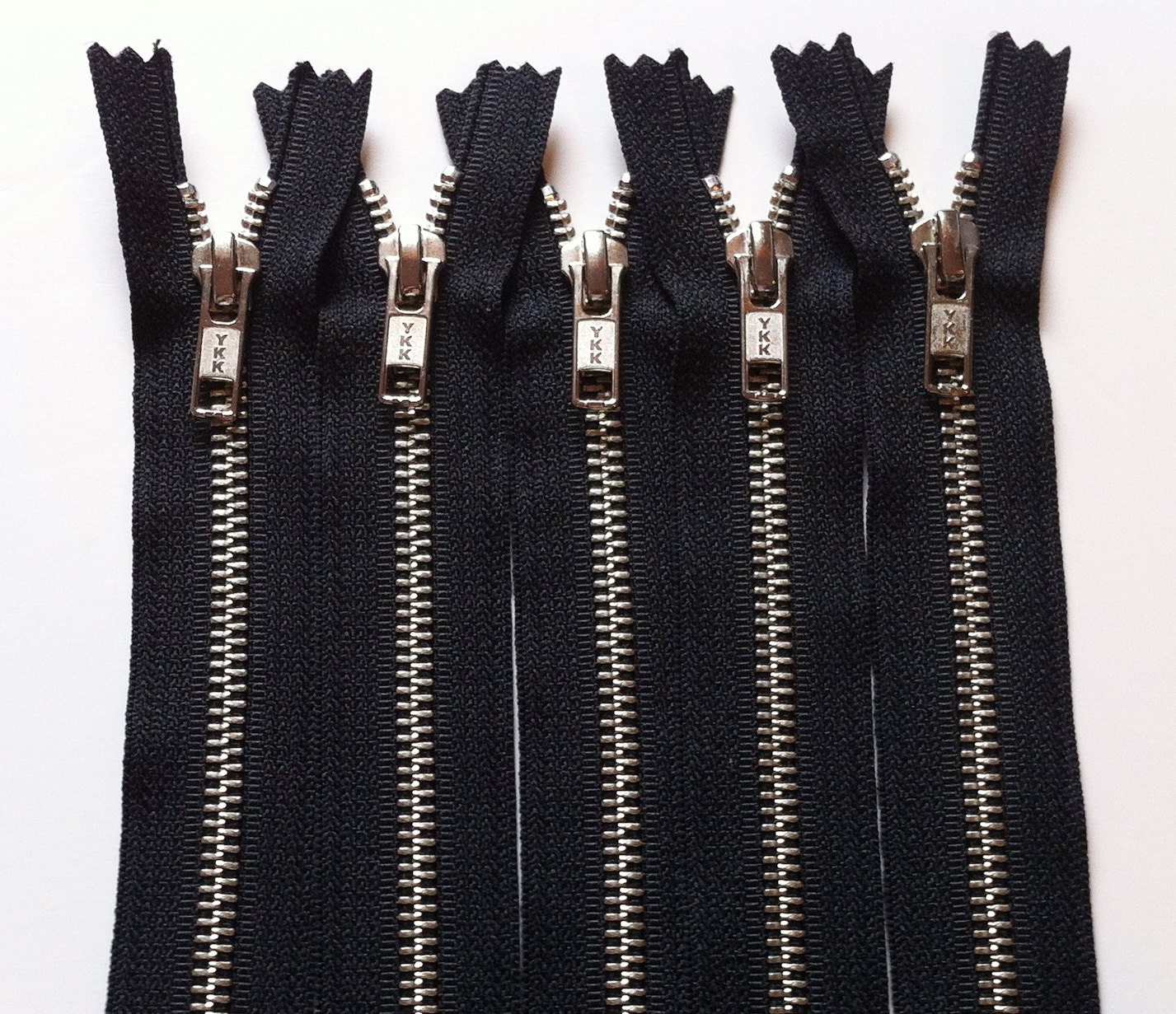 Metal Zippers- YKK Closed Bottom Ykk Nickel Teeth Zips- (5) Pieces ...