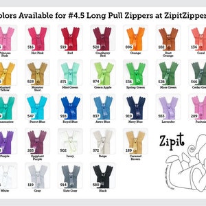 YKK Zippers- 37 Piece LABELED Sampler Set- One of Each Color of Our 4.5 Long Pull YKK Purse and ...