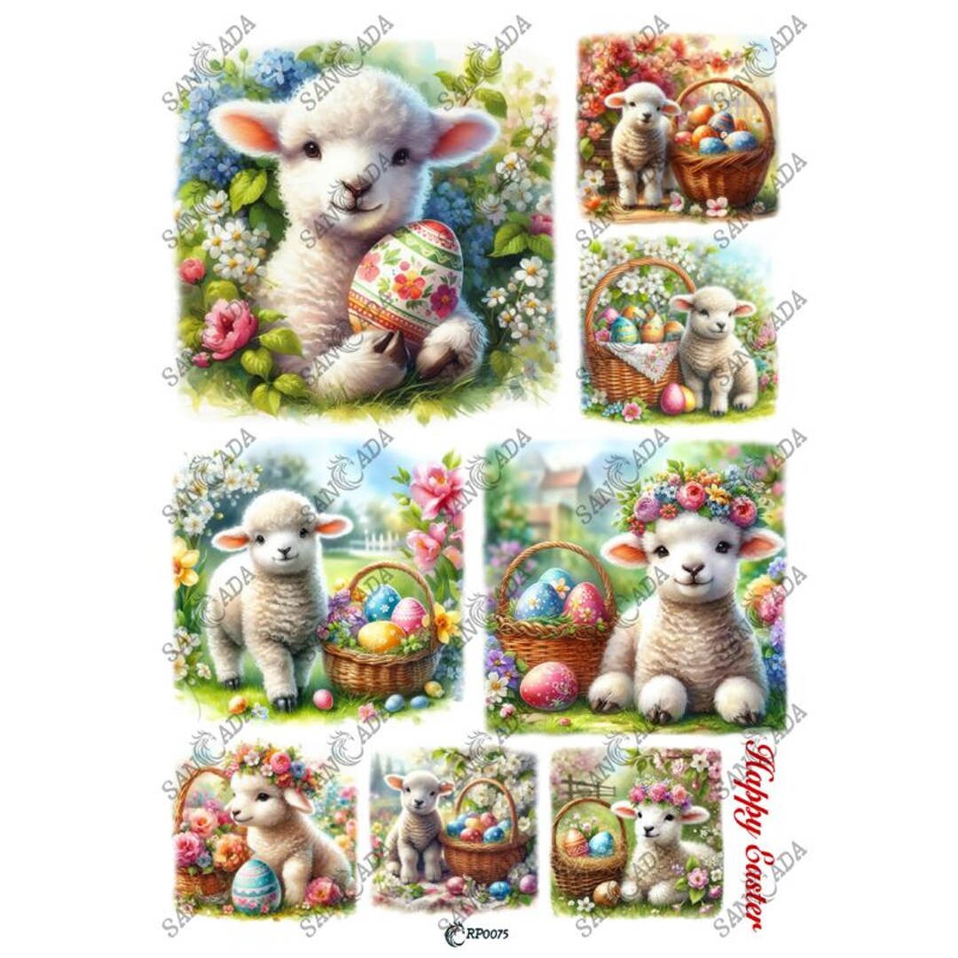 Easter Lamb - Digital Decoupage Paper - A4 Size #RP0075 - Etsy