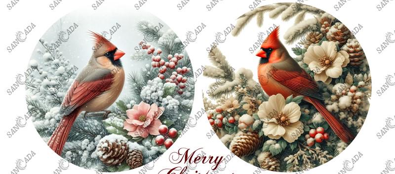 Beautiful Cardinal Birds Digital Download for Decoupage - A4 Size ...