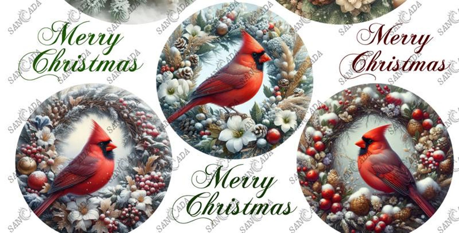 Beautiful Cardinal Birds Digital Download for Decoupage - A4 Size ...
