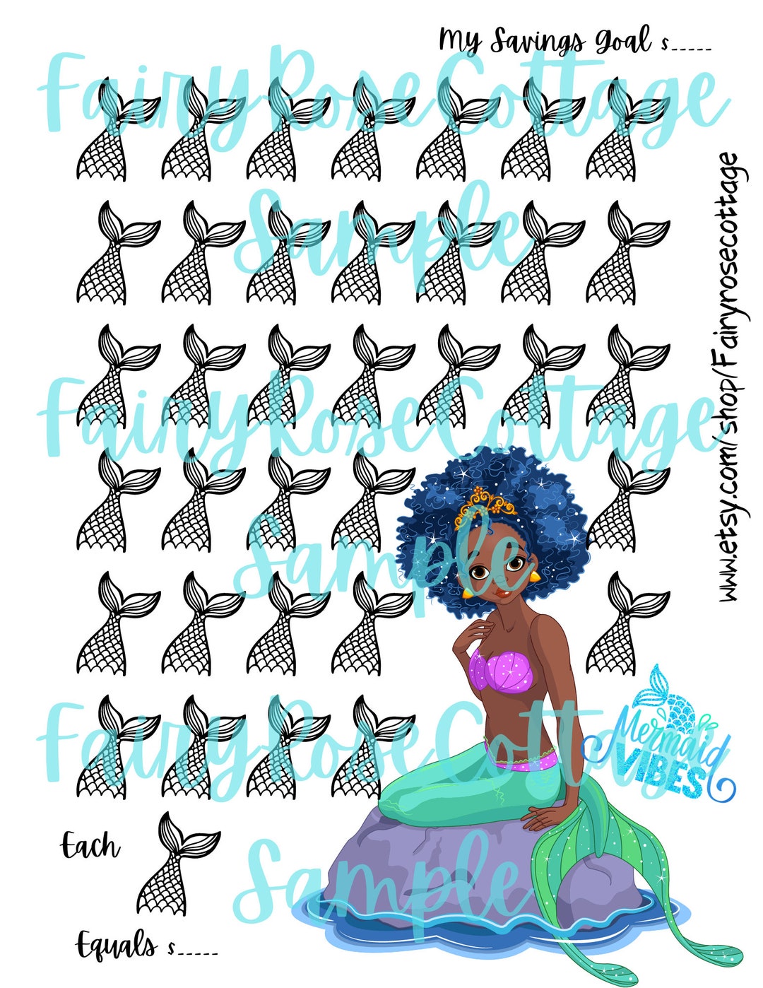 Mermaid Savings Tracker | Savings Challenge Game | Money Saving ...