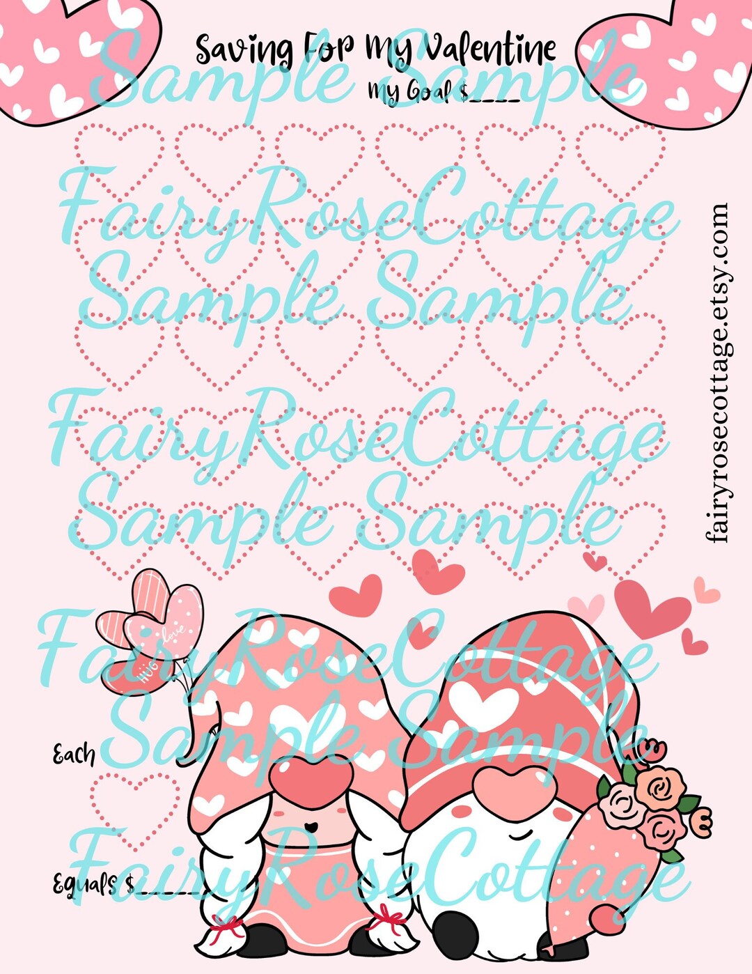 Valentines Day Savings Tracker for Cash Budgeting Saving for Date Night ...