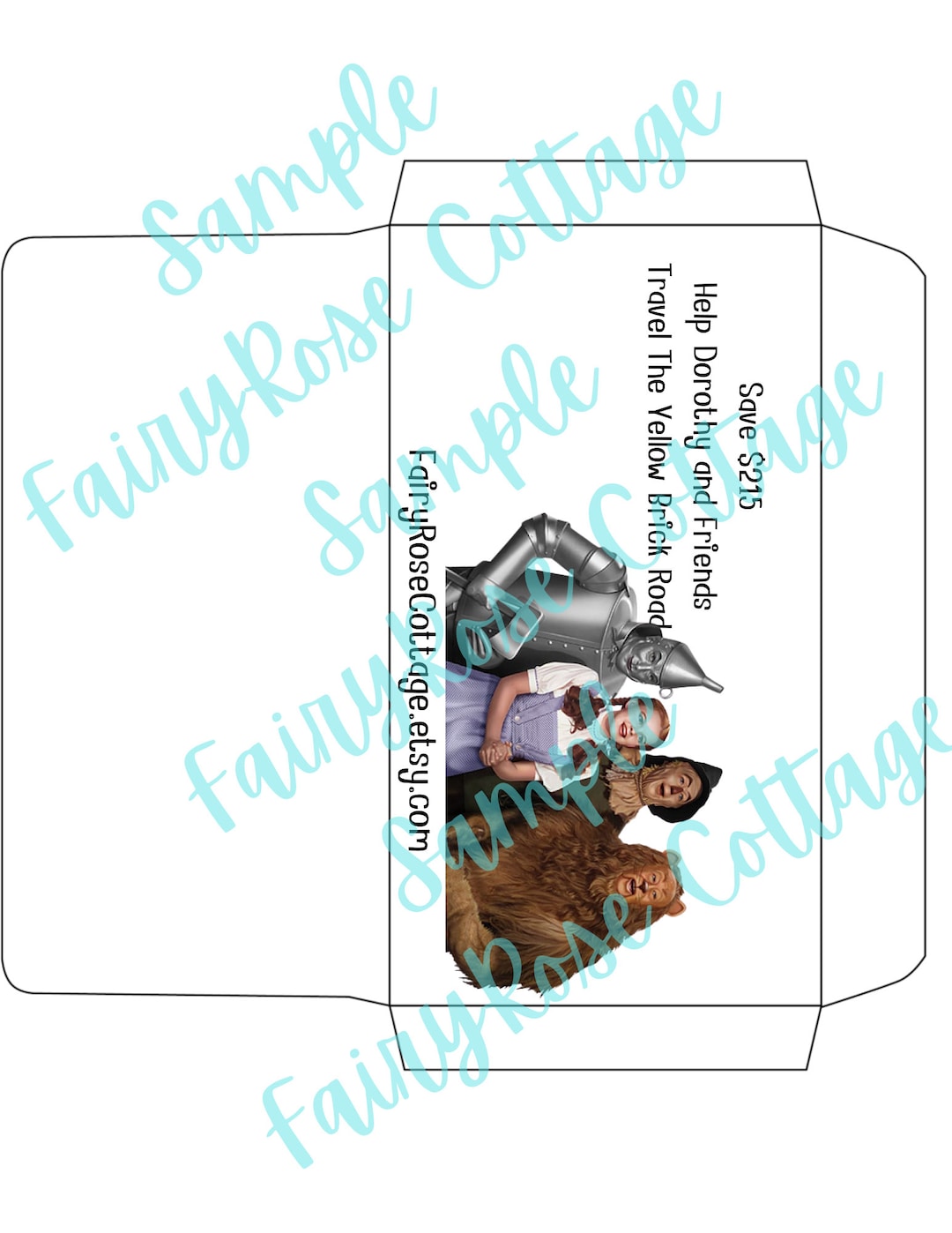 Cash Saving Envelope Challenge, Printable Envelope Only, for OZ Savings ...