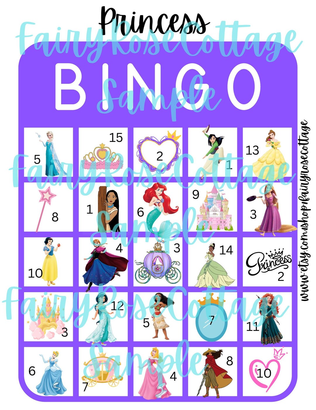 Princess BINGO Savings Game Board | Savings Challenge Game | Money ...