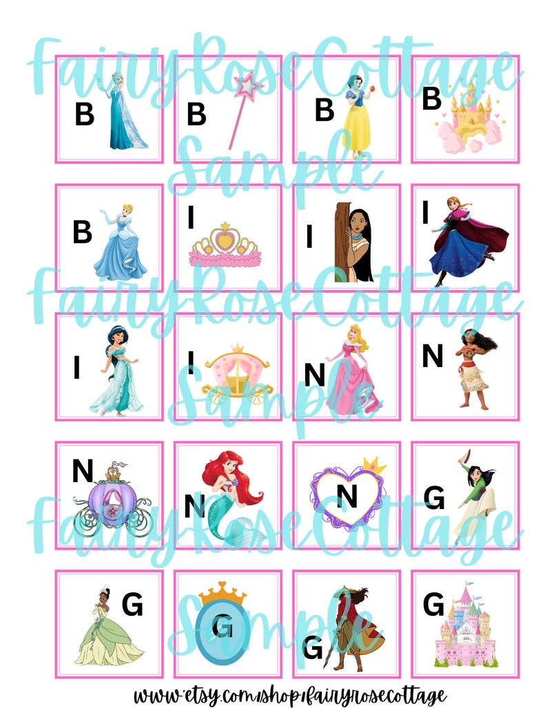 Princess BINGO Savings Game Board | Savings Challenge Game | Money ...