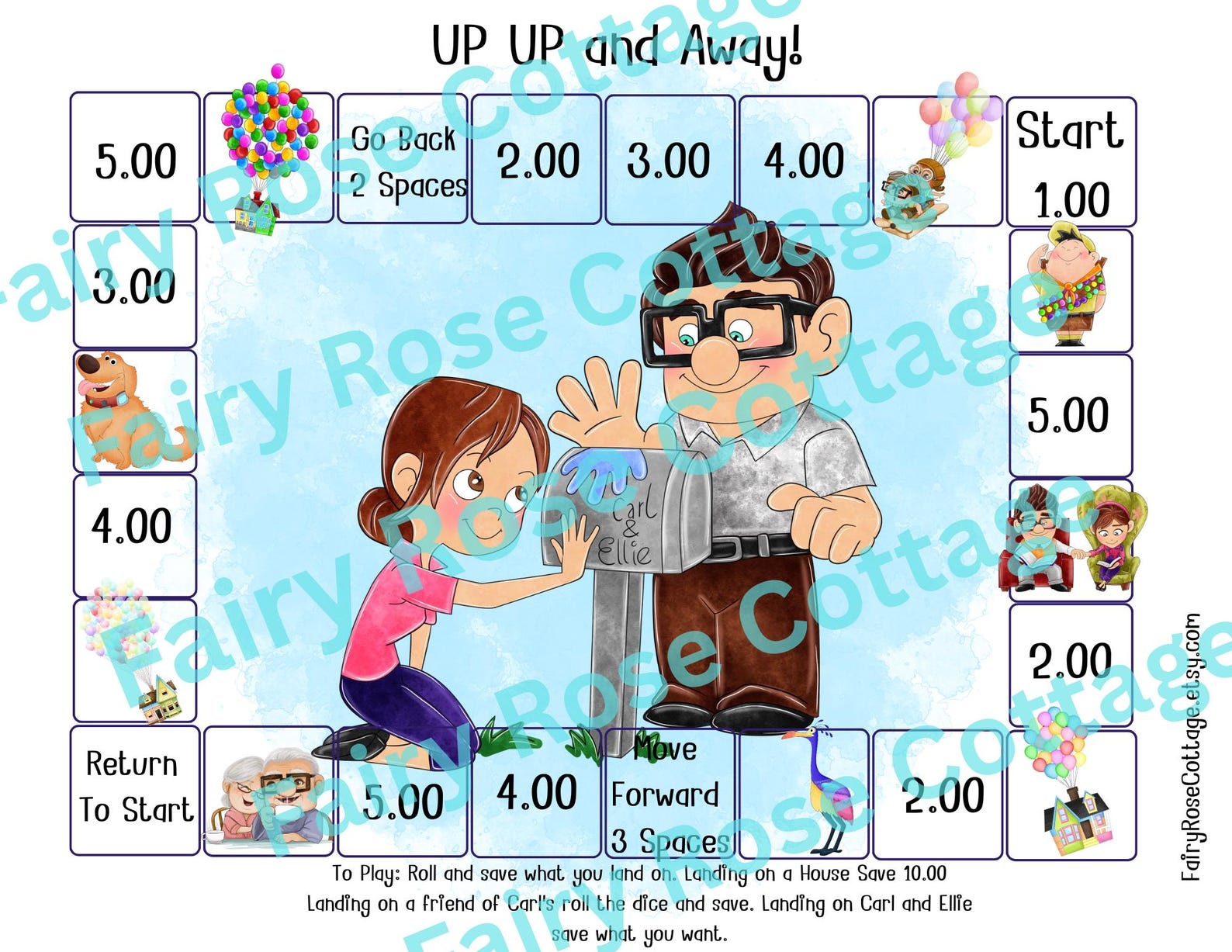 Carl and Ellie Savings Game Board | Money Saving Challenge (digital ...