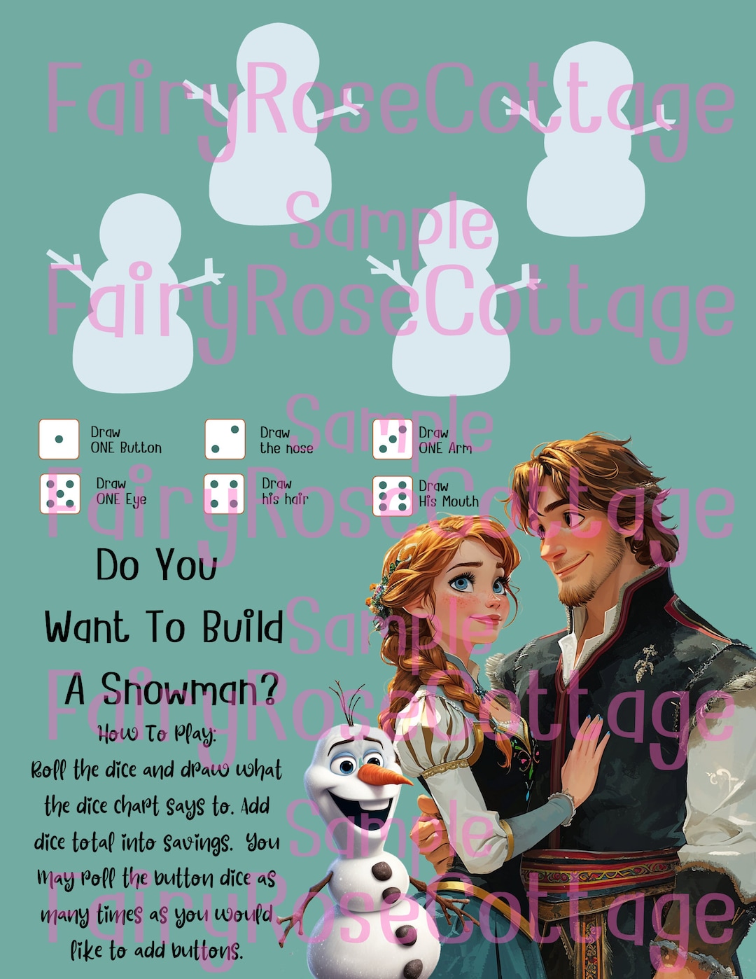 Ice Princess Savings Tracker | Snowman Challenge Game (digital Download ...