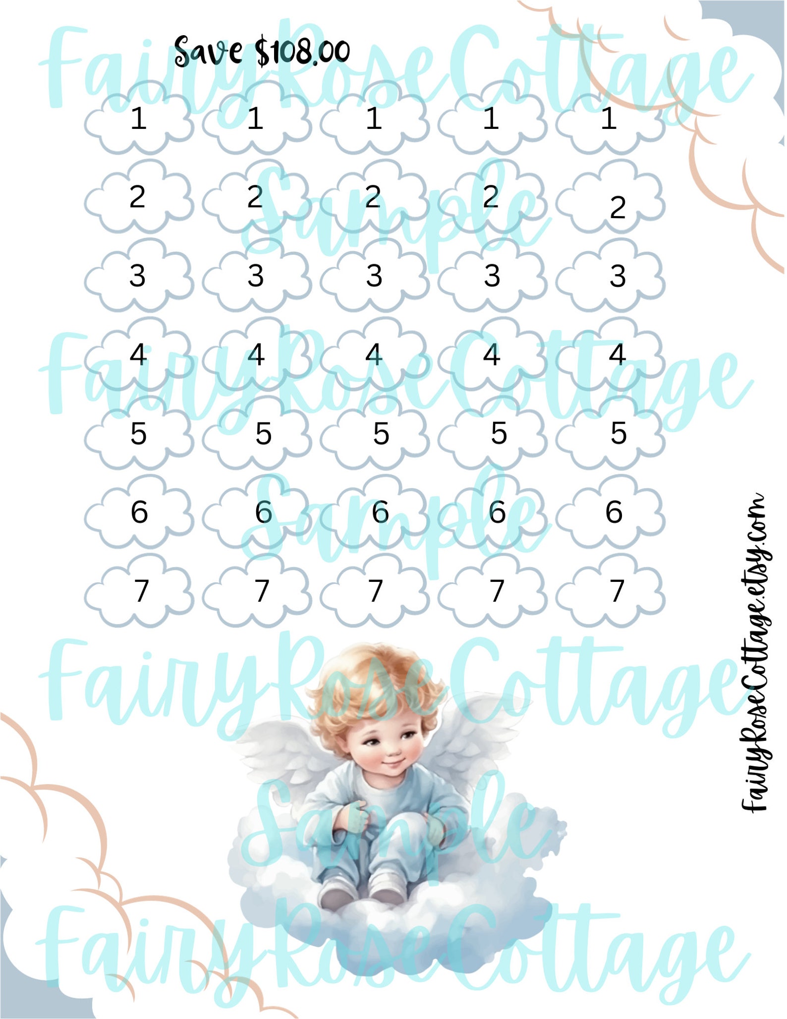 Angel Savings Challenge | Savings Challenge Printable | Money Saving ...