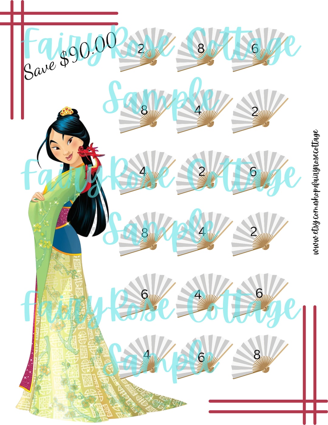 Princess Savings Tracker Savings Challenge Game Money Saving Challenge ...