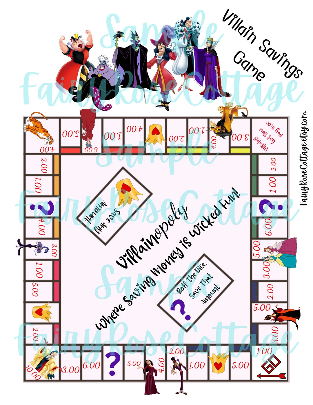 Saveopoly Villain Game Board | Money Saving Challenge (digital Download ...