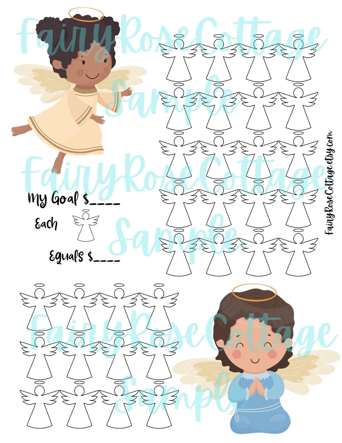 Angel Savings Challenge Printable | Money Tracker (digital Download) - Etsy
