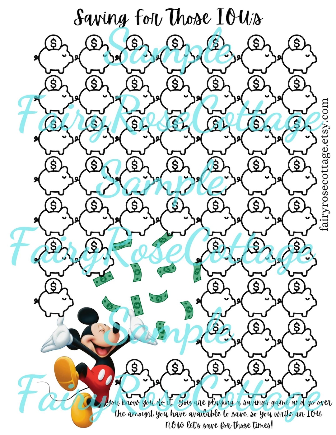 Savings Tracker | Savings Challenge Game | Money Saving Challenge | IOU ...