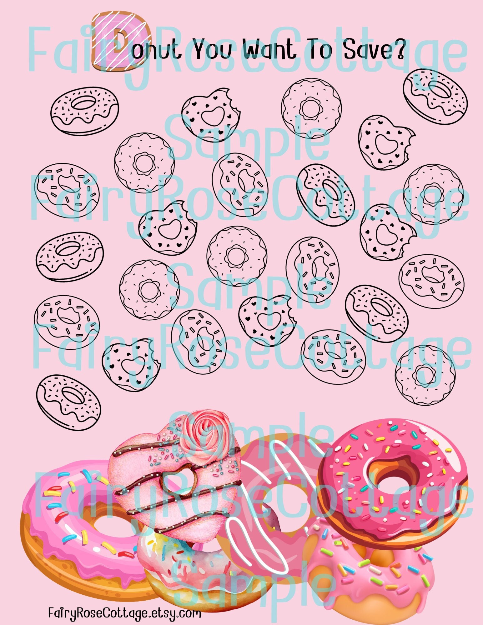 Savings Game Board Savings Challenge Game Money Saving Challenge Donut ...