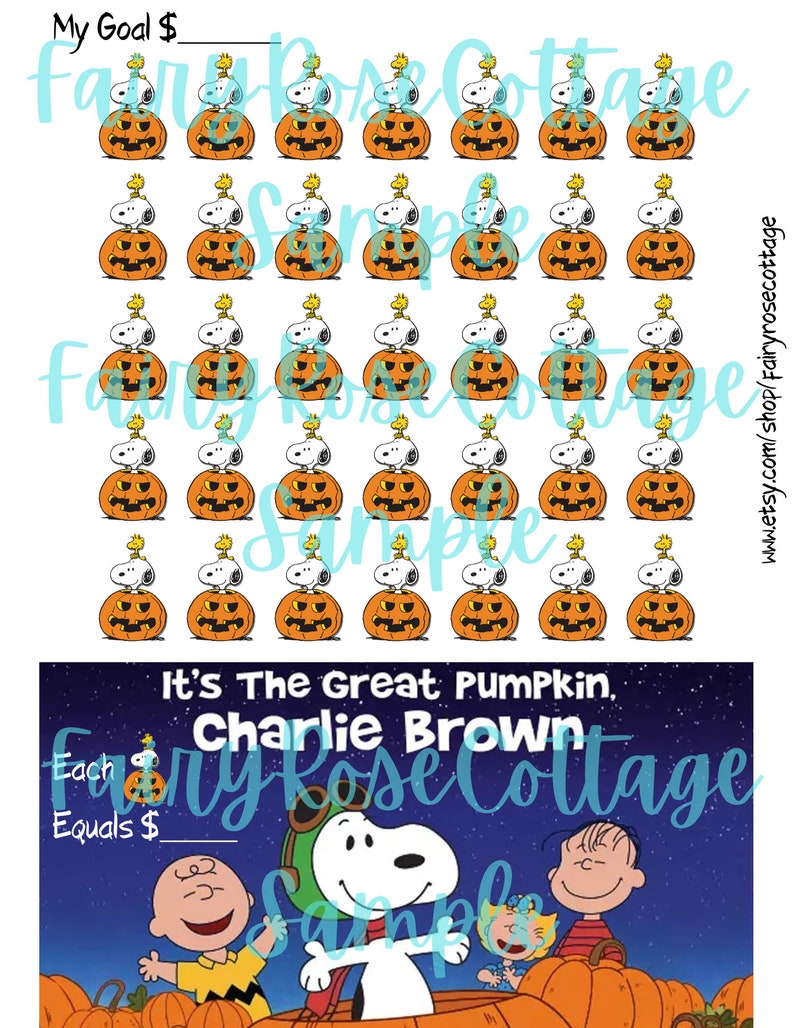 Halloween Savings Challenge | Peanuts Gang Tracker (digital Download ...