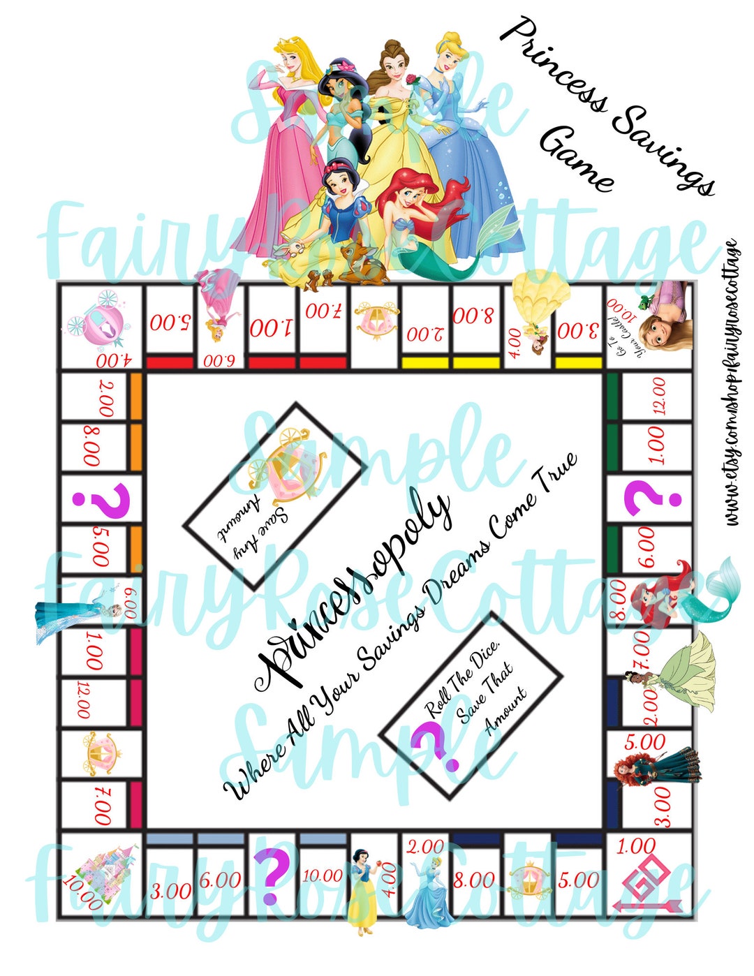Princess Savings Game | Fun Money Saving Challenge | Saveopoly (digital ...