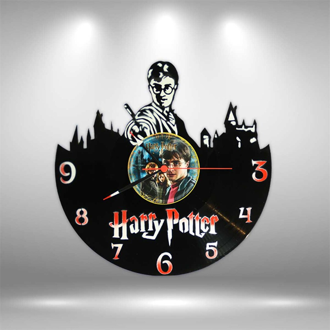 Harry Potter Clock, Vinyl Record Clock, Housewarming Gift, Silent Wall ...
