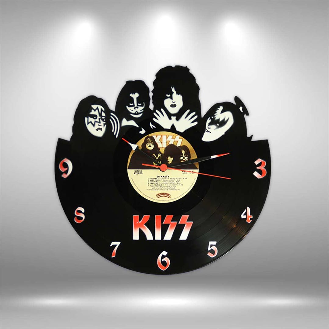 Kiss Vinyl Record Clock, Clock,band Clock, Vinyl Record Clock, Silent ...