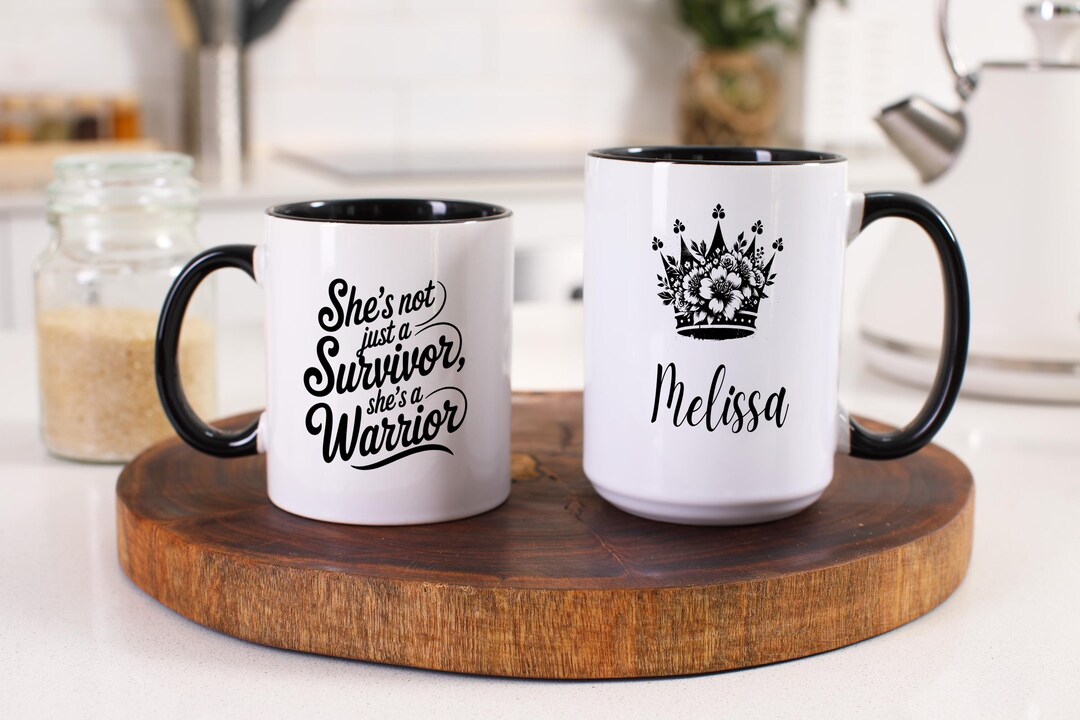 Custom She's A Warrior Mug for Self Care Mental Health Enthusiasts ...