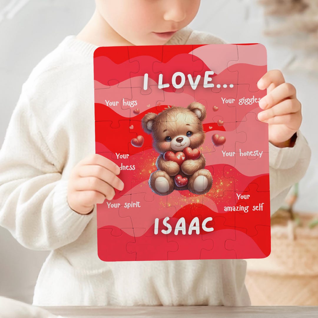 Custom Teddy Bear Name Puzzle for Kids With Positive Affirmations for ...