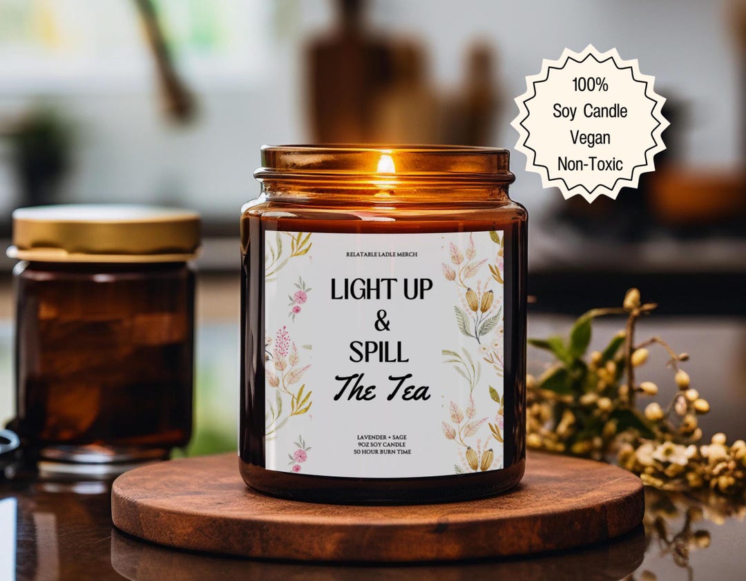 Spill the Tea Candle Gift Candle for Best Friends Galentines Day, New ...
