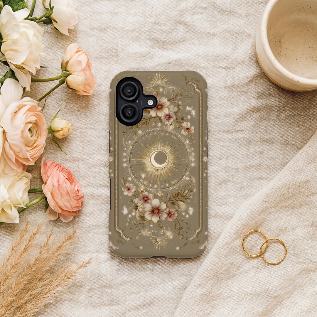 Celestial Crescent Moon iPhone Case for Spiritual Aesthetic Lovers ...