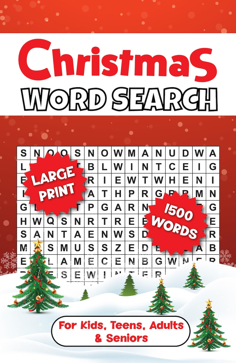 Christmas Word Search for Adults - Etsy