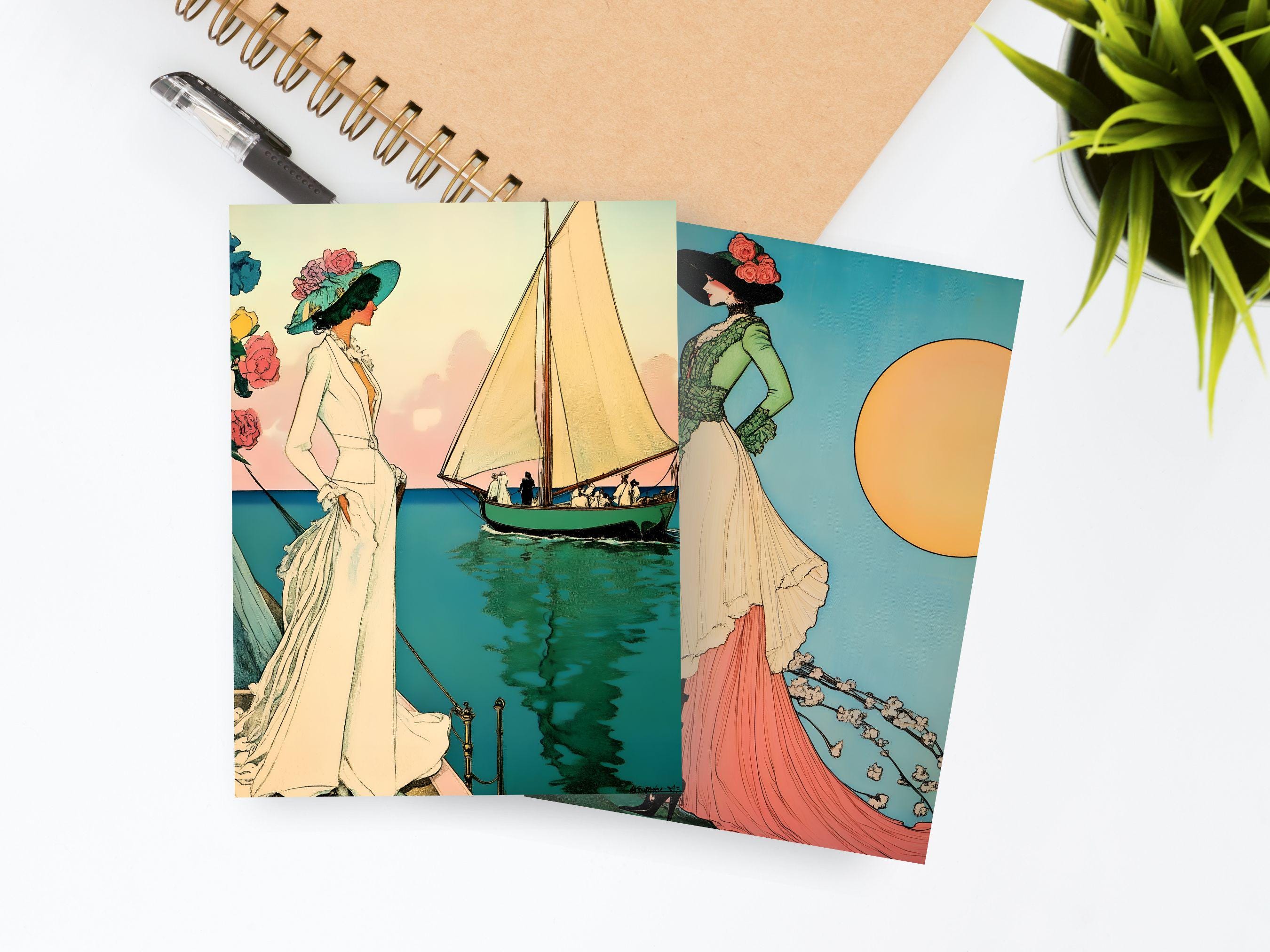 VINTAGE FASHION ILLUSTRATION Set | Printable Wall Art, Vintage Magazine ...