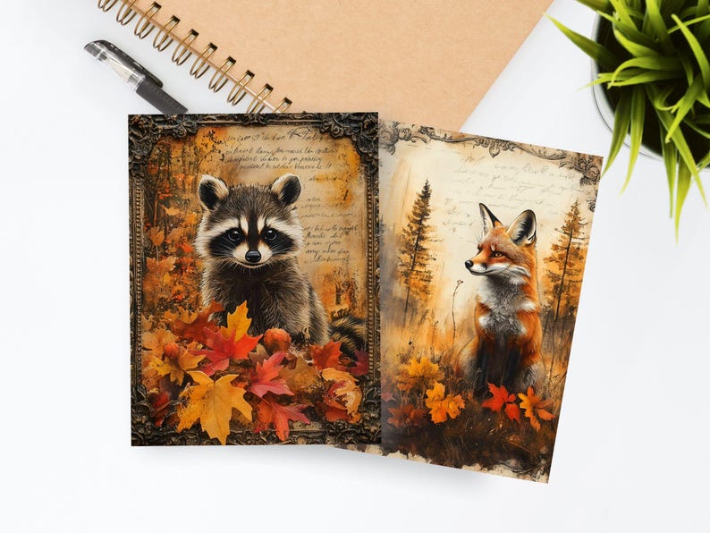 AUTUMN WOODLAND ANIMALS | Printable Wall Art, Fall, Autumn, Junk ...