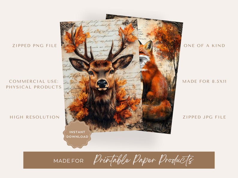 AUTUMN WOODLAND ANIMALS | Printable Wall Art, Fall, Autumn, Junk ...