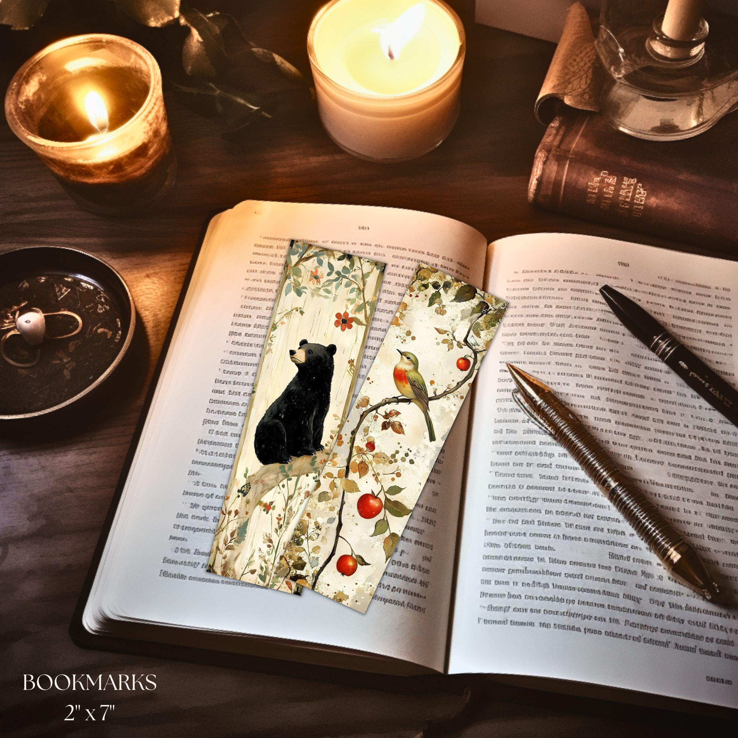 WOODLAND ANIMAL BOOKMARKS | 2x7", Print at Home Pdf, Instant Download ...