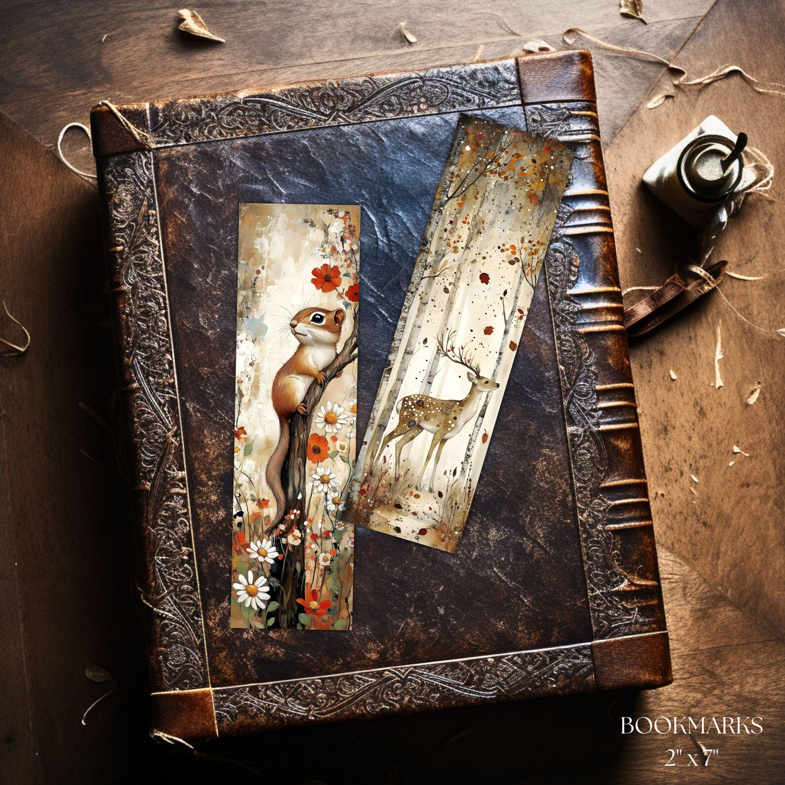 WOODLAND ANIMAL BOOKMARKS | 2x7", Print at Home Pdf, Instant Download ...
