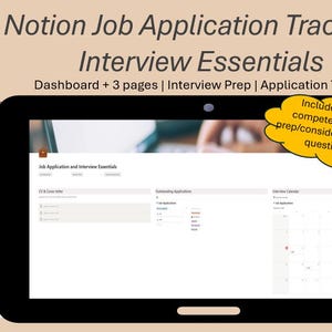 Ultimate Job Application Tracker & Interview Preparation Template for Notion. Notion Planner ...