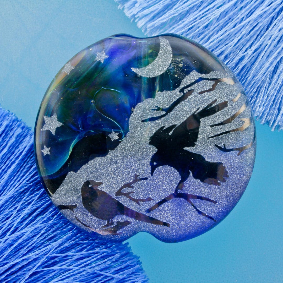 Celestial Ravens Corvus Constellation Handmade Lampwork Focal Bead SRA ...