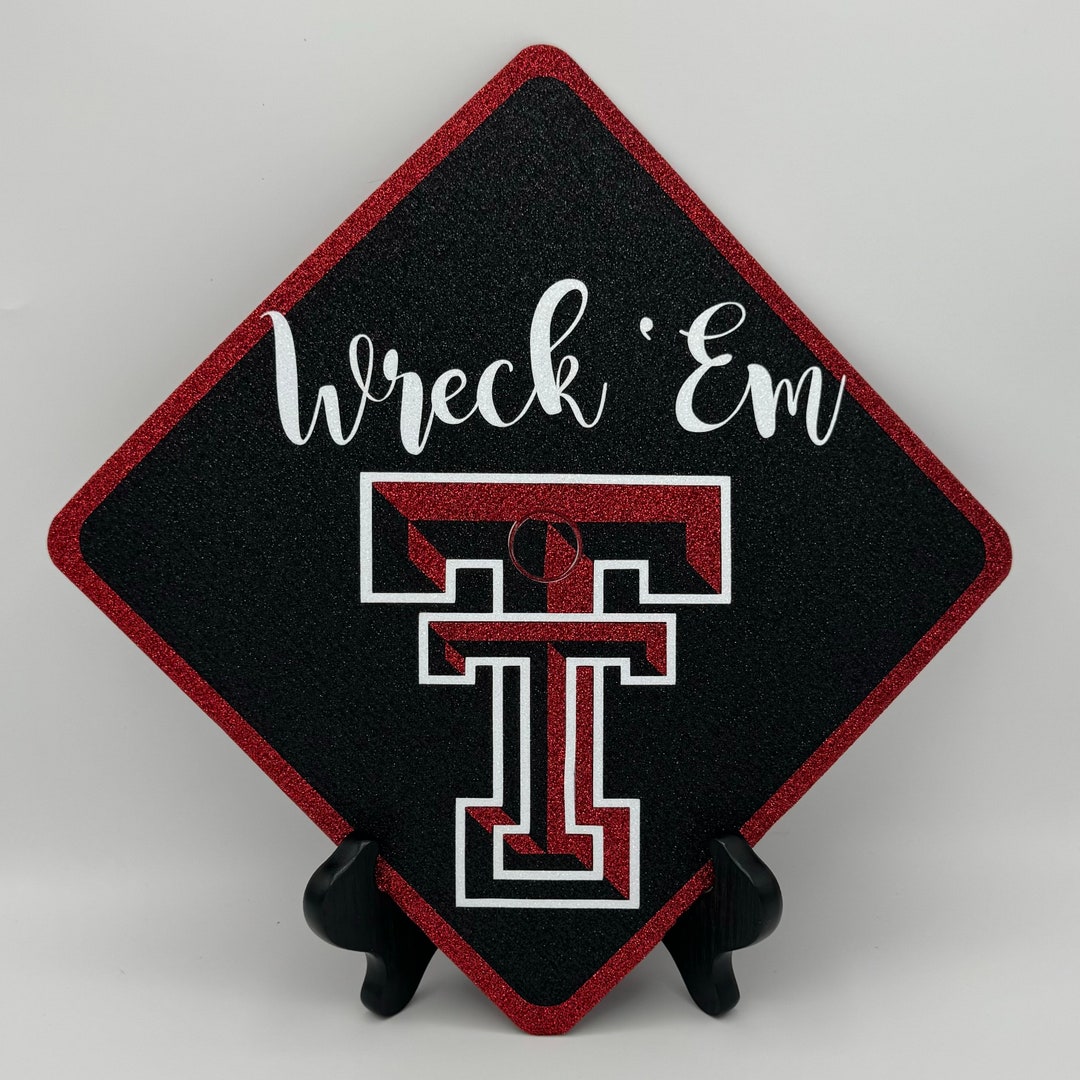 Bold Boards Graduation Cap Topper: Texas Tech - Red Raiders - Glitter ...
