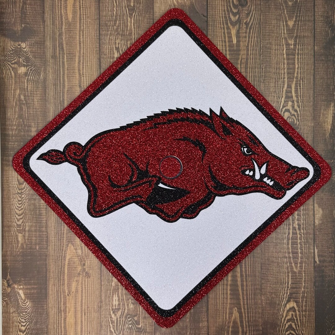 Graduation Cap Topper: University of Arkansas Razorbacks Glitter Bling ...
