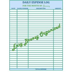 Printable Budget Template Simple Download Blue Green - Etsy