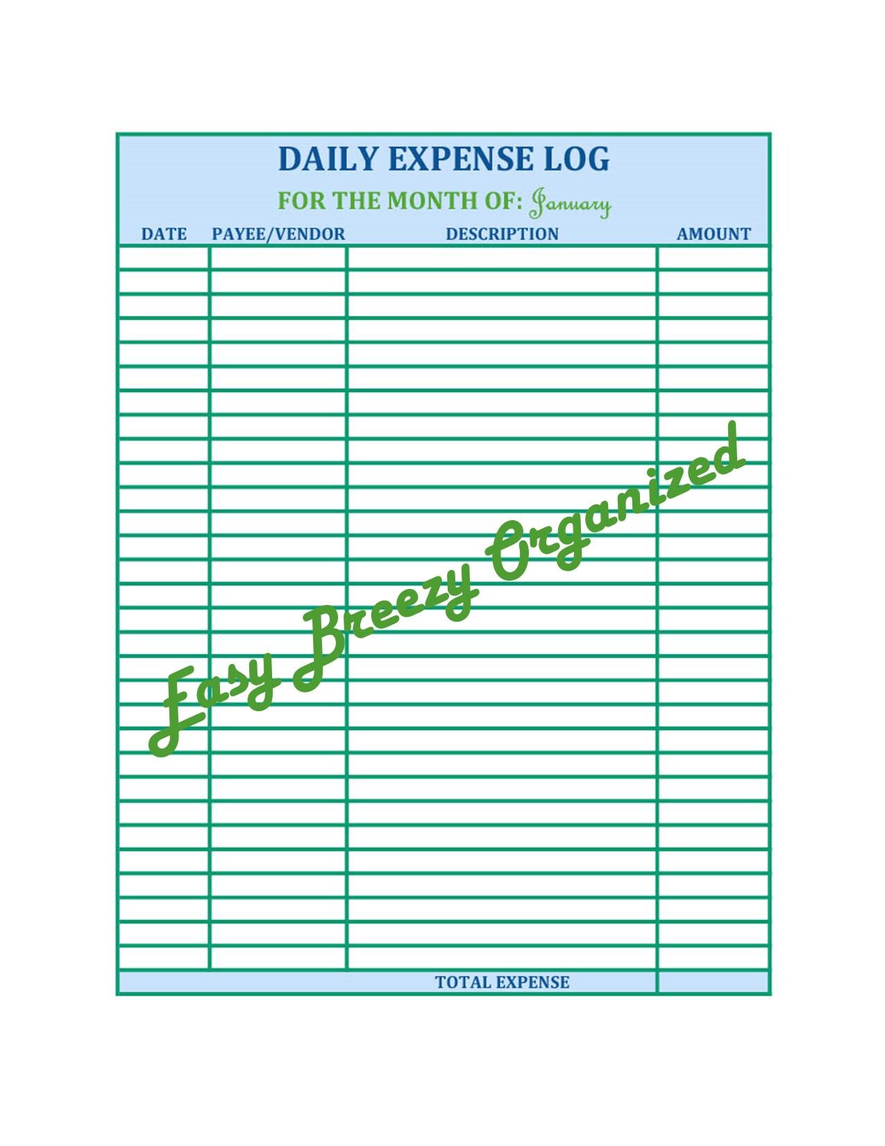 Printable Budget Template Simple Download Blue Green - Etsy