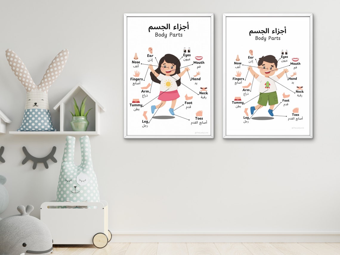 English-arabic Body Parts Worksheet | Digital Download for Kids ...