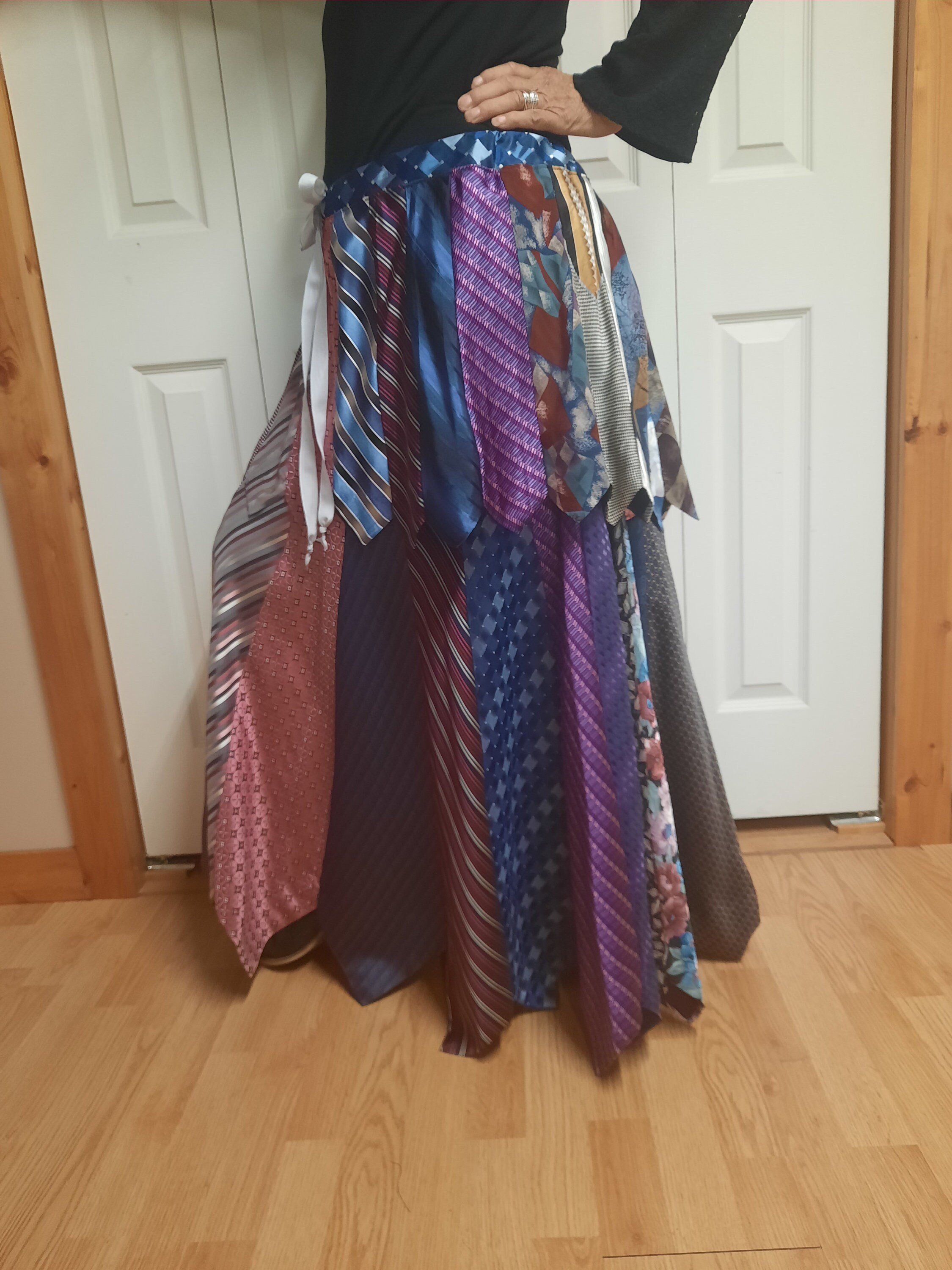 Recycled Necktie Long Skirt Upcycled Neck Tie Skirt - Etsy
