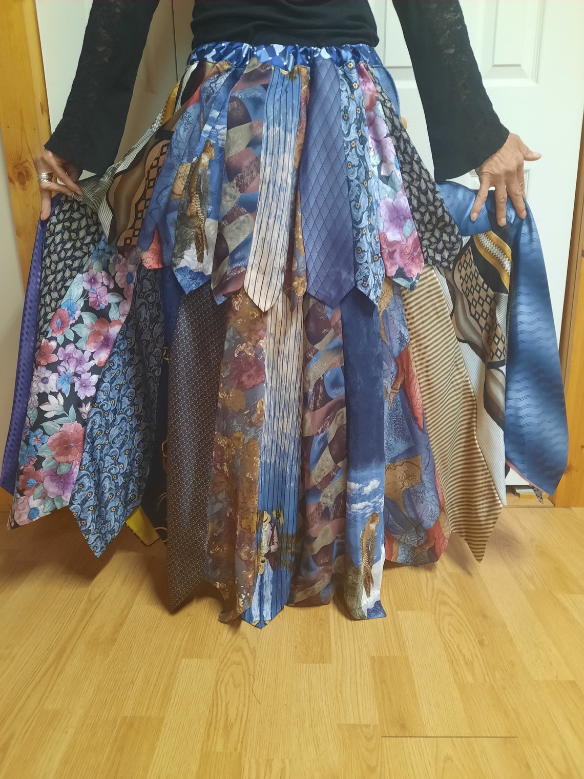 Recycled Necktie Long Skirt Upcycled Neck Tie Skirt - Etsy